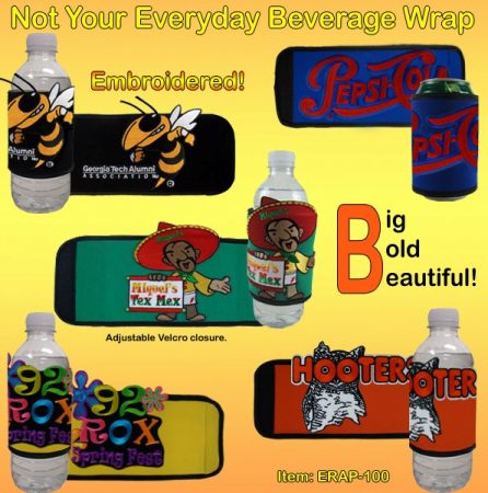 Custom Embroidered Neoprene Beverage Wrap | Promotional Product Ideas ...