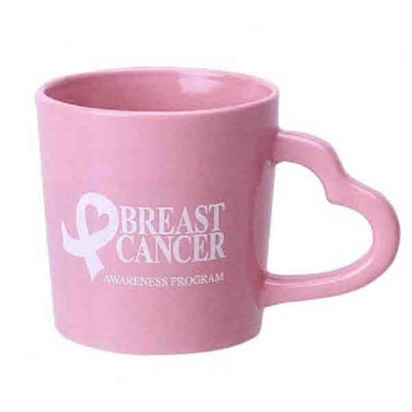 Pink Heart Handle Mug | Promotional Product Ideas by ImprintItems.com