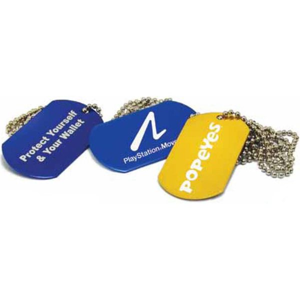 Colorful Dog Tags with Ball Chains - Metal or Plastic | Promotional ...