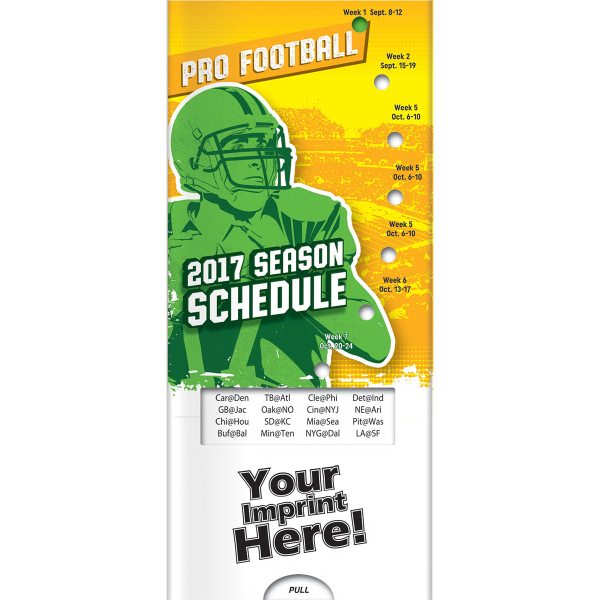 Pro Football Schedule with Custom Branding | Promotional Product Ideas ...