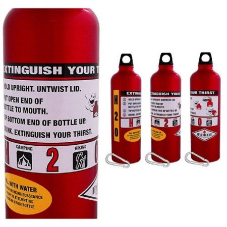 Realistic Fire Extinguisher Themed Aluminum Water Bottles | Promotional ...