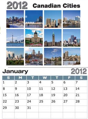 Canadian Cities Sticky Back Calendar - ImprintItems.com Custom Printed ...