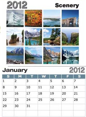 Scenery Sticky Back Calendar - ImprintItems.com Custom Printed ...