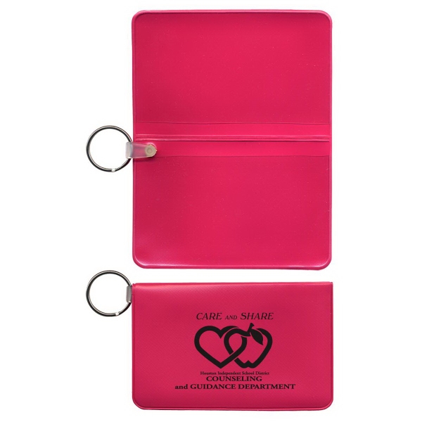 Foldover Card Case with Key Ring and 2 Clear Pockets - Item #800-1NKR ...