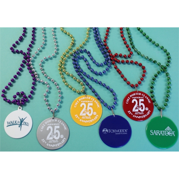 Custom Medallion on Assorted Color Beads - Item #00950-I - ImprintItems ...