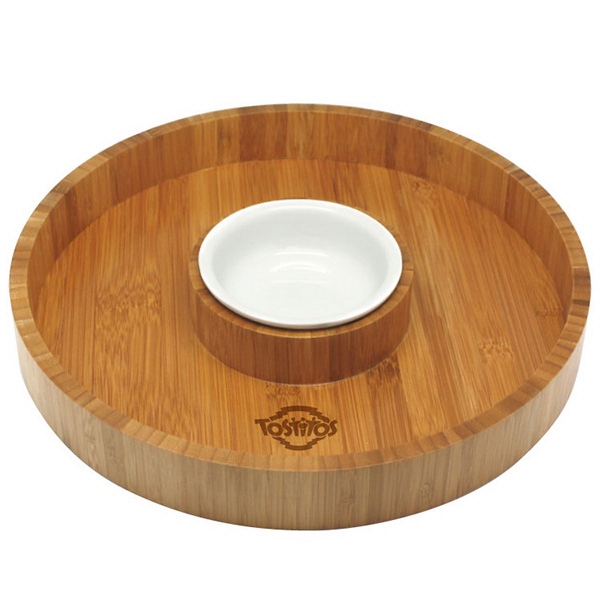 Gourmet Bamboo 2-Piece Chip & Dip Tray - Item #BC012 - ImprintItems.com ...